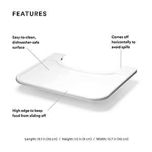 Stokke Steps Baby Set Tray, White - Functional Accessory for Stokke Steps Baby Set High Chair - Give Your Child a Place to Play & Eat - Durable, Tool Free & Easy to Clean