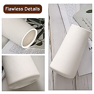 CUCUMI Ceramic Vase, Flower Vase Minimalism Style for Modern Table Shelf Home Decor, White Vase for Fireplace Bedroom Kitchen Living Room Centerpieces Office Desk Wedding Party Housewarming Gift