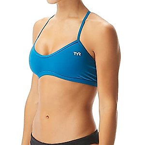 TYR Women's Standard Trinity Bikini Top Swimsuit, Teal, Small