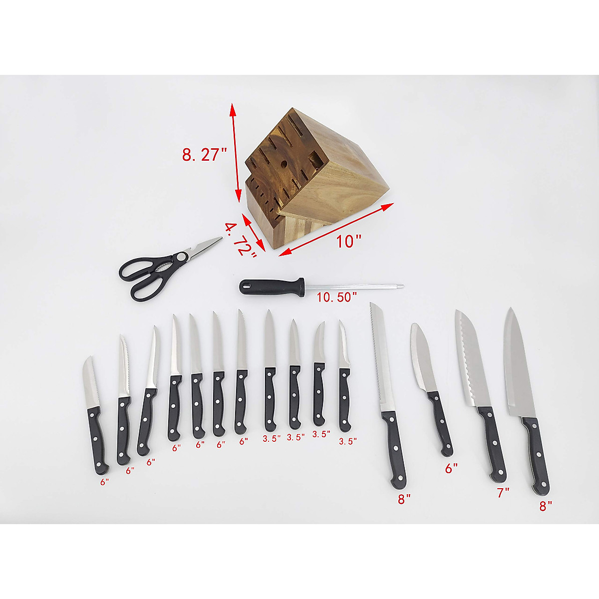 17-Piece Kitchen Cutlery Block Set Stainless Steel Chef Wood Professional 15276-NF