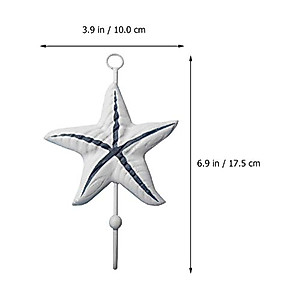 Cabilock 4pcs Mediterranean Wall Hooks Nautical Wall Decor Decorative Single Coat Hanger for Beach Coastal Theme Party Supplies