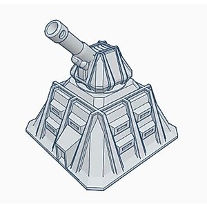 Long Tom Artillery Emplacement 6mm/8mm Terrain Compatible with Epic, Adeptus Titanicus, or Hex Maps