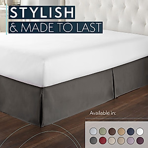 HC Collection Twin Bed Skirt, Soft Microfiber Box Spring Cover, 14" Inch Drop Bed Skirt Twin Bed, Wrinkle & Fade Resistent - Gray