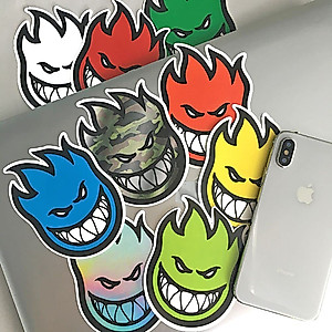 WaiYo 10 PCS Large Spit-Fire Stickers,4 Inches Stickers,Cool Flame Skateboard Stickers,Vinyl Waterproof Stickers for Laptop,Water Bottles,Luggage,Computer,Cellphone,Skateboard,Guitar