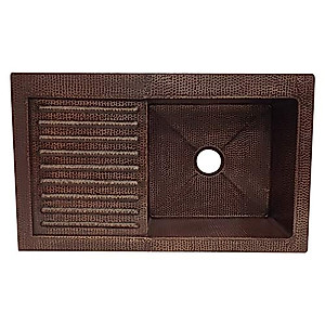 Copper Kitchen Sink with Drainer
