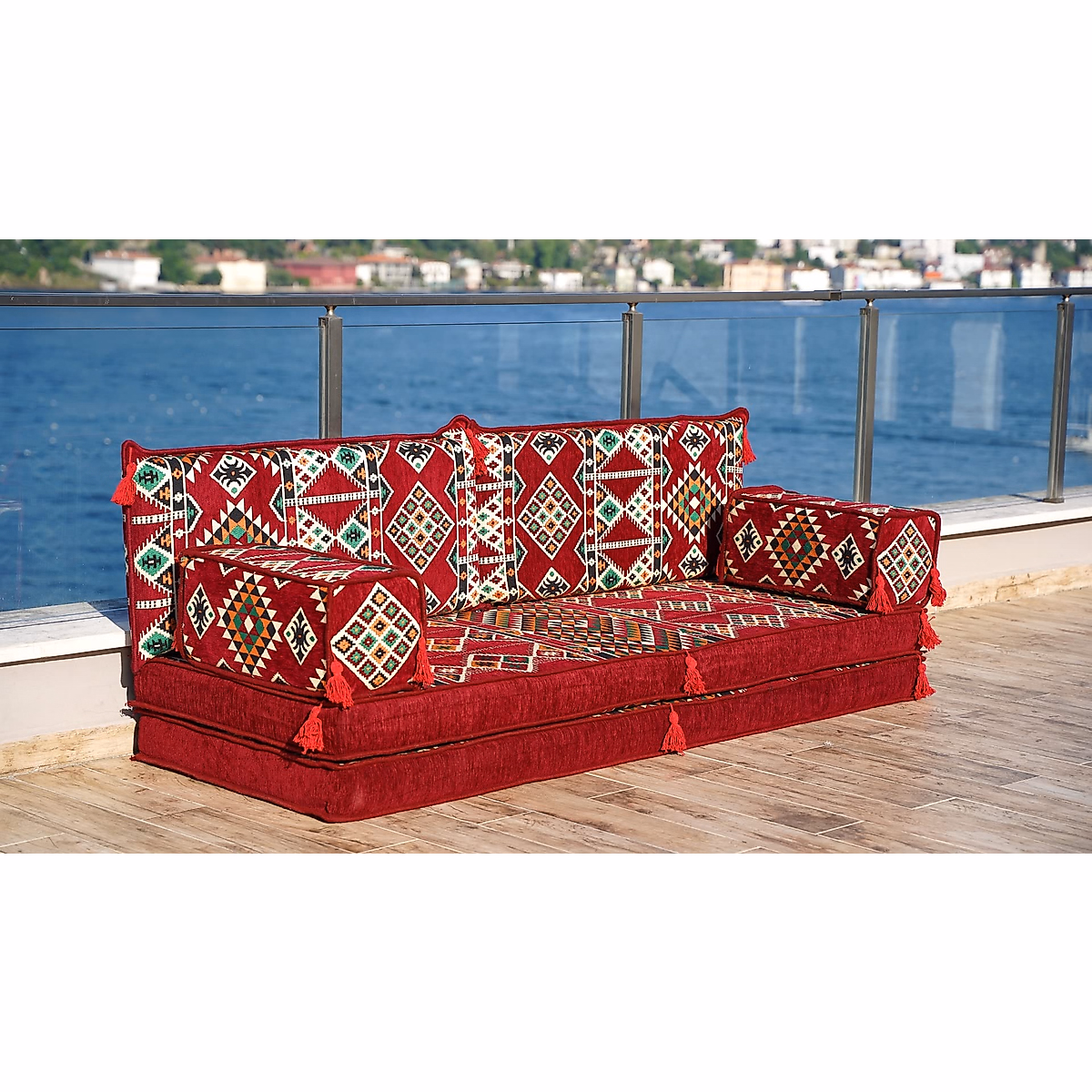 8 Thickness Red Arabic Living Room, Moroccan Home Decor, Floor Cushion, Arabic Floor Couch, Turkish Floor Sofa, Ethnic Sofa, Arabic Sofa Seating