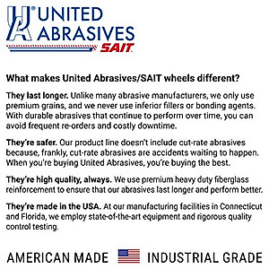 United Abrasives-SAIT 22053 A60S General Purpose Cut-Off Wheels (Type 27/Type 42 Depressed Center) 7" x .045" x 7/8", 50-Pack