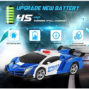 FIGROL Transform RC Car Robot, Remote Control Car Independent 2.4G Robot Deformation Car Toy with One Button Transformation & 360 Rotation 1:18 Scale