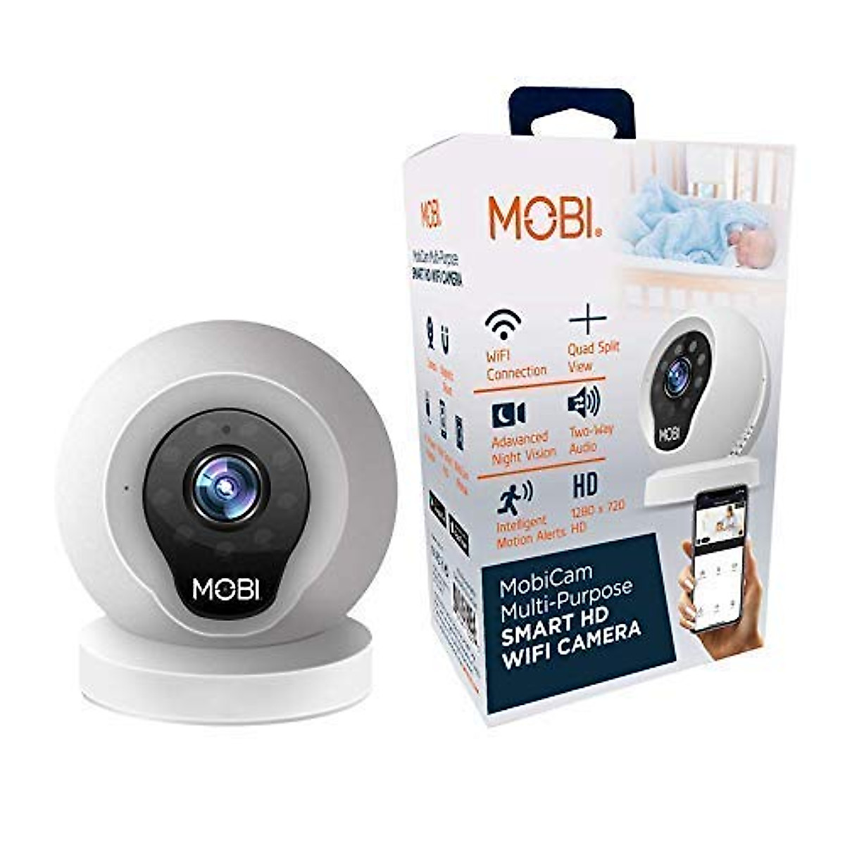MobiCam WiFi Wireless Baby Camera Monitor, Hd Surveillance Video, Two-Way Talk, Night Vision Motion, Remote Surveillance Cam System, Smart Home Starter Kit Plus Smart Plug