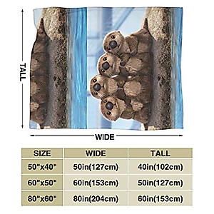 AUISS Plush Throw Velvet Blanket Cute Sea Otters Thick Fleece Carpet Chair Bedspreads for Women Luxurious Sleep Mat Pad Flannel Cover for All Season…