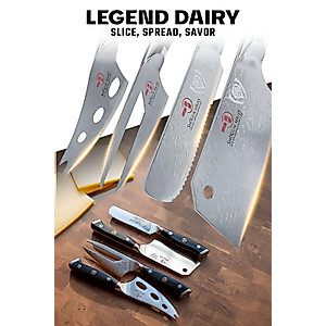 Dalstrong Charcuterie & Cheese Knife Set - 4-Piece - Shogun Series - Mini Cleaver, Serrated Knife, Round-Tip, Forked Cheese Knife - AUS-10V Japanese Steel - G10 Garolite Handle Kitchen - w/Sheath