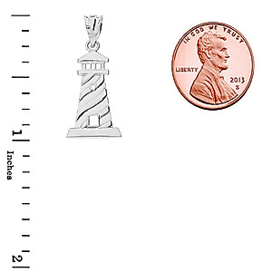 Unique Lighthouse Charm Pendant in Sterling Silver
