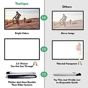 Projector Screen 84 inch, Taotique 4K Movie Projector Screen 16:9 HD Foldable and Portable Anti-Crease Indoor Outdoor Projection Double Sided Video Projector Screen for Home, Party, Office, Classroom