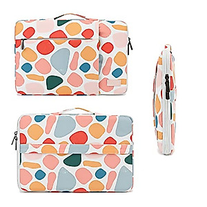 SANFAN 360 Protective Laptop Sleeve Case Bag, Cover with Handle and Luggage Strap for iPad 12.9 inch, MacBook Pro Air 13" and 12.5 inch-13.3 inch Screen Devices (Stones)