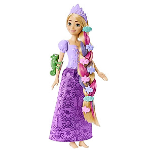 Mattel Disney Princess Rapunzel Fashion Doll with 2 Color-Change Hair Extensions & 10 Hairstyling Pieces, Inspired by the Disney Movie Tangled