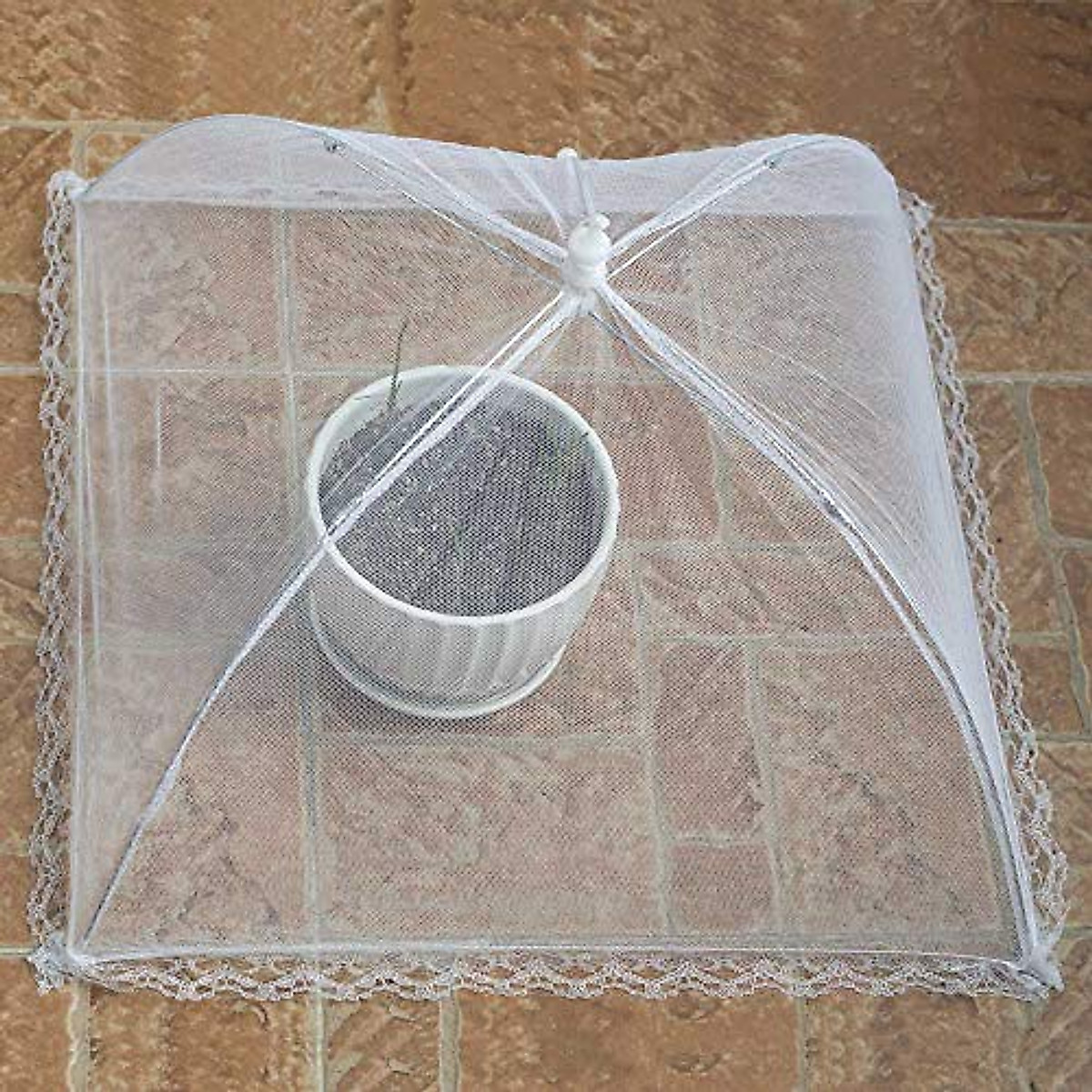 Camkey 6 Pack Dome Screen Mesh Food and Plant Covers，Reusable 17" Large Pop-Up Mesh Food Cover Tent, Collapsible Screens Canopy Food Cover Protector from Flies and Bugs for Outdoor and Home Use