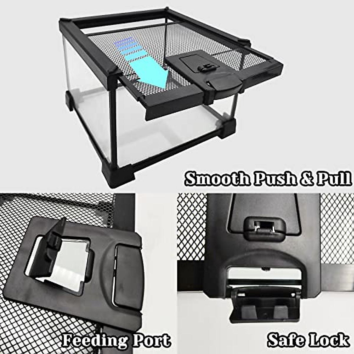 Hamiledyi Mini Reptile Glass Terrarium Tank,8"x8"x6" Hermit Crab Breeding Box Transparent Jumping Spider Enclosure Small Amphibians Habitat Cage for Baby Snake Gecko Lizard Tarantula