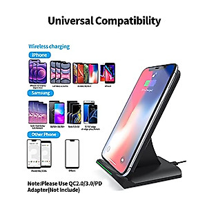 Wireless Charger, ikeer Fast Wireless Charging Stand,15W Compatible with iPhone 14/14Pro/14ProMax/13/13Mini/12/11/XS/XR/X/8plus,for Samsung Galaxy S22/S21/S20/Note 20Ultra