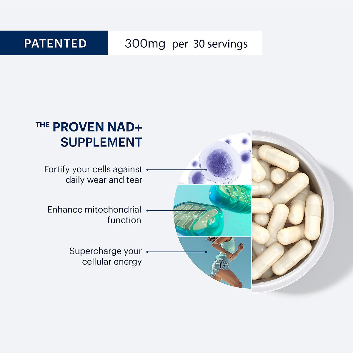 ELYSIUM Basis NAD Plus Supplement 30 Servings - with Nicotinamide Riboside 250mg and Pterostilbene 50mg - Healthy Aging Supplement & Cellular Energy