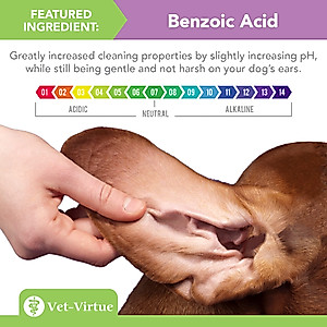 VET-VIRTUE Dog Ear Cleaner Drops - 8oz Dog Cleaning Solution for Ear Cleaning and Grooming - Great for Flushing Out Build Up and Maintaining Hygiene