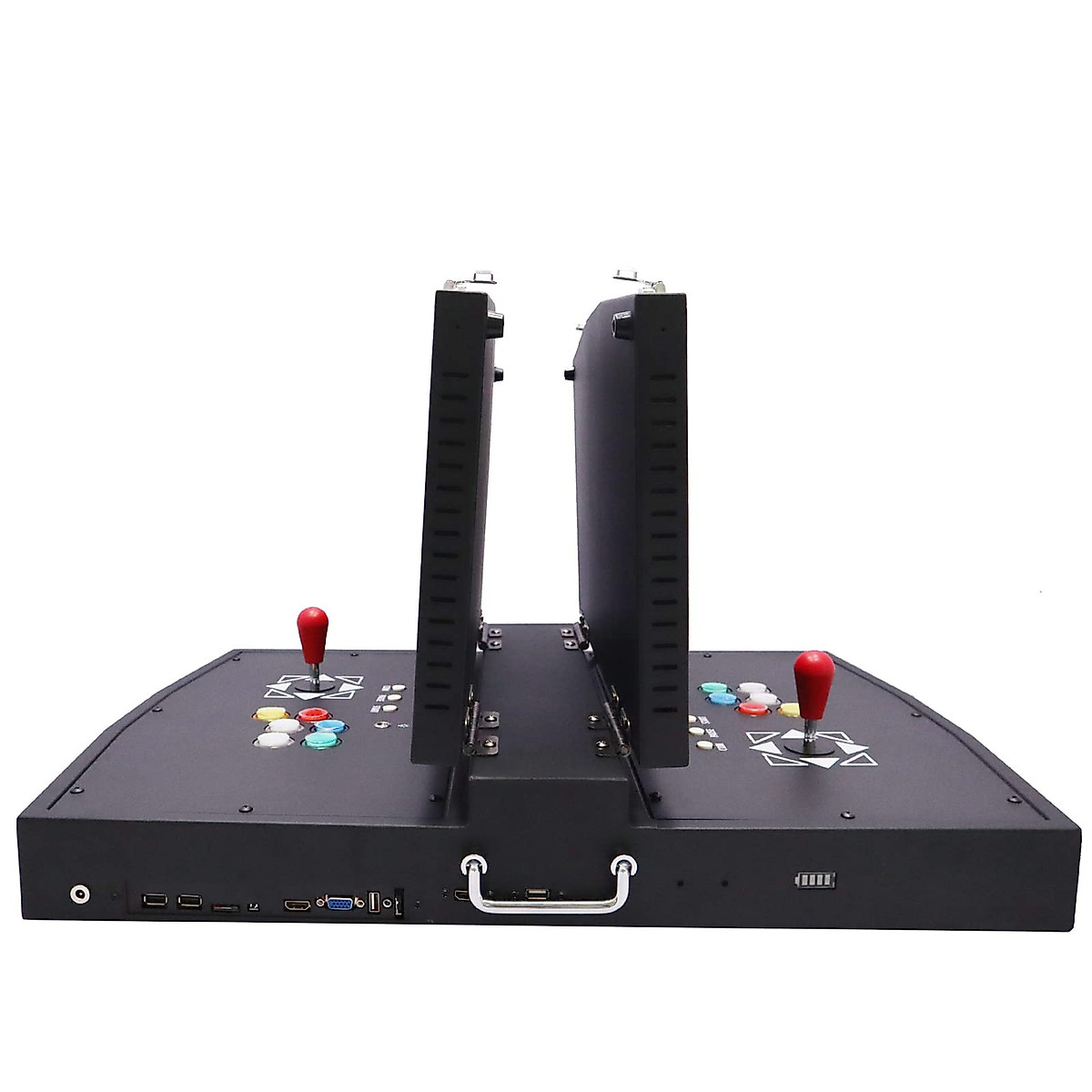 RSTJ-Wjf Multifunction Arcade Game Machine with 18.5 Inch Double Monitor, HD Video Game Console with 8000+ Games Support HDMI VGA Output, 2~4 Players Online Game