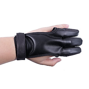 BESPORTBLE Finger Protector Archery Accessory Archery Finger Glove Shooting Supply Portable Archery Finger Protection Cowhide Protectors Adjustable Label Pu Fleece