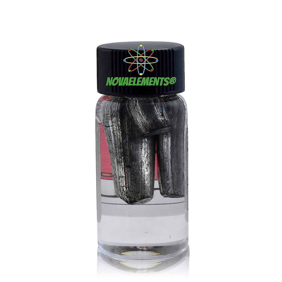 Lithium Metal Element 3 Sample 99.9% Pure 1 gram Shiny Pieces Under Mineral Oil in Labeled Glass Vial