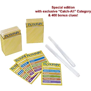 Mattel Games Pictionary Board Game, Drawing Game for Kids, Adults and Game Night, Unique Catch-All Category for 2 Teams (Amazon Exclusive)