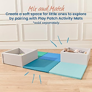 ECR4Kids SoftZone Play Patch Toy Bins, Beginner Playset, Light Grey, 2-Pack