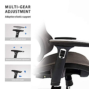 CangLong Office High Back Mesh Desk Arm Rests Computer Chair Height Adjustable, Black