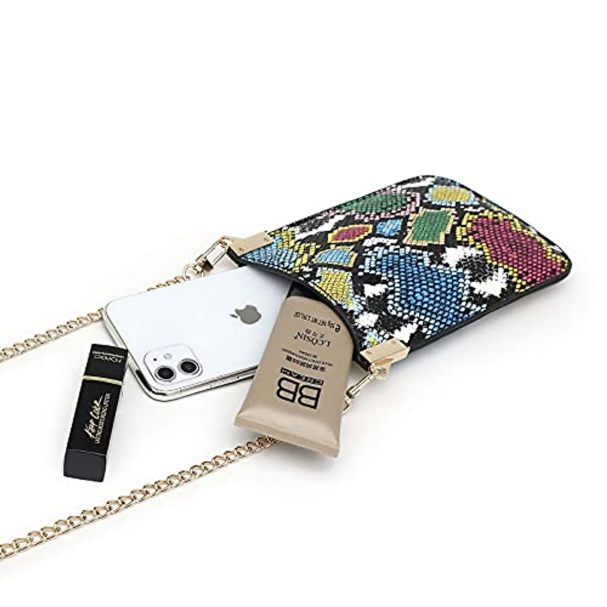 JOBEDE Snakeskin Crossbody Purses, Leather Small Shoulder Purse Cellphone Bag for Women Cell Phone Bags Wallet Purse