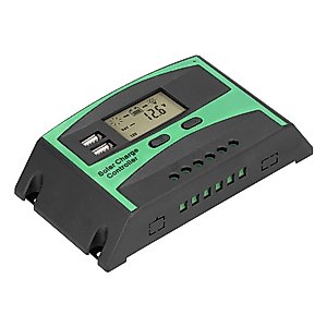 Natudeco 30 Amp Solar Charge Controller, Charge Controllers for Solar Panels Photovoltaic Discharge PWM Control Regulator Renewable Energy Controllers Solar Electric Fence Charger 12-24V 30A LD3024U