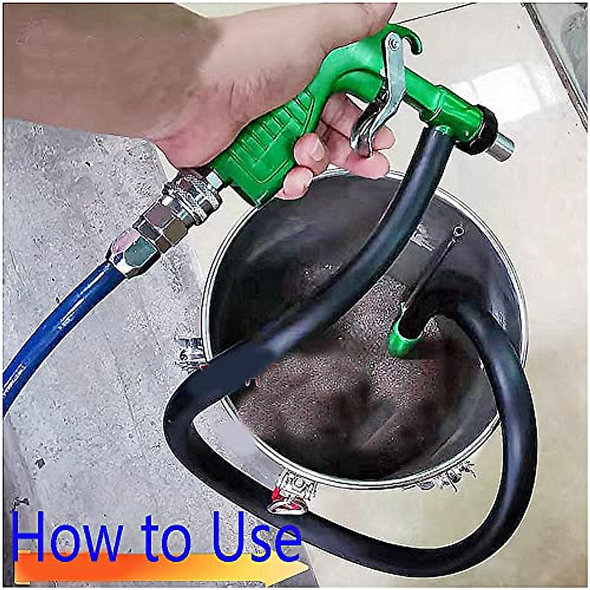 Chiloskit PS-2 Heavy Duty Sandblaster Sand Blasting Gun Kit Rust Remove Tool for Sandblast Cabinet Gun Parts with 4 Ceramic Nozzle Tips 5mm and 6 mm