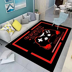 Gamer Gaming Video Game Controller Art Modern Area Rugs Non-Slip Carpets Floor Mat Throw Rugs Doormats Room Decor for Living Room Bedroom Playing Room Rug 60x39in