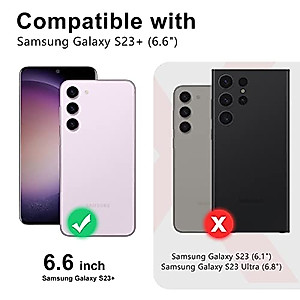 Lamcase for Samsung Galaxy S23 Plus Case 6.6 Inch, [with 2Pcs Tempered Glass Screen Protector+2Pcs Camera Lens Protector] Shiny Sparkly Bling Three Layer Shockproof Cover 2023, Clear/Silver Glitter