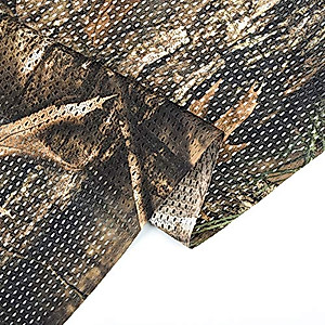 Waxaya Camo Burlap Cradle Mesh Camouflage Netting Cover for Hunting Blinds Sunshade Decoration(59" x 6.5' = 1.5m x 2m, Maple Leaf Super 2)
