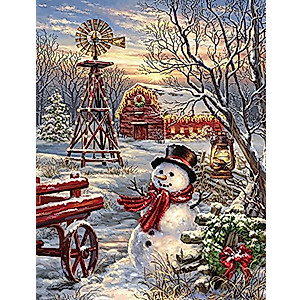 Springbok 500 Piece Jigsaw Puzzle Winter Windmill - Made in USA