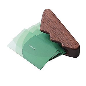 muso wood Business Card Holder for Desk Wooden Display Business Card Stand for Office Tabletop 2 Pack (Walnut)