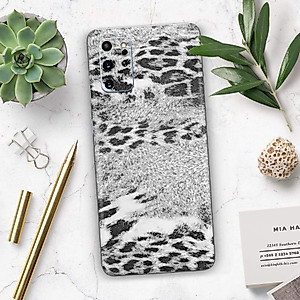 DesignSkinz White and Black Real Leopard Print Protective Vinyl Decal Wrap Skin Cover Compatible with The Samsung Galaxy S20 (Screen Trim & Back Glass Skin)