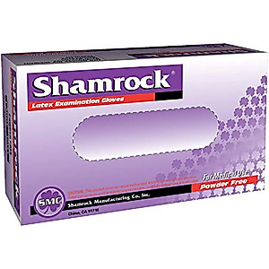 Shamrock 10112-Medium-100 count, Latex Examination Glove, No Powder, Fully Textured, Medical Grade, Safe for Food, Strong Latex Gloves