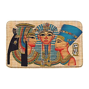 Egyptian Bath Mat,Ancient Egyptian Queen King Bath Rug Afro Egypt Pharaoh African Woman Bathroom Floor Carpet Vintage Exotic Old Retro Culture Art Pattern Absorbent Doormat Bedroom Rug 19.7x31.5 Inch