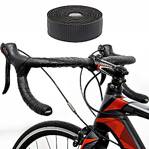 CNC Bike Handlebar Tape, Road Bicycle Bar Tapes, 2 Pcs Cycling Handle Wraps for Mountain Bike, Black/Blue/Green/Red/White/Yellow/Pink (Carbon Pattern)