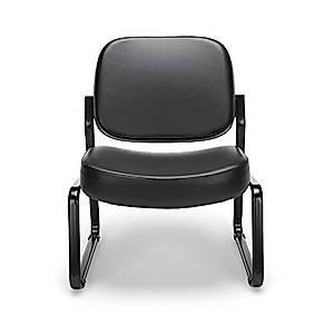 OFM Big & Tall Armless Guest and Reception Chair, Black