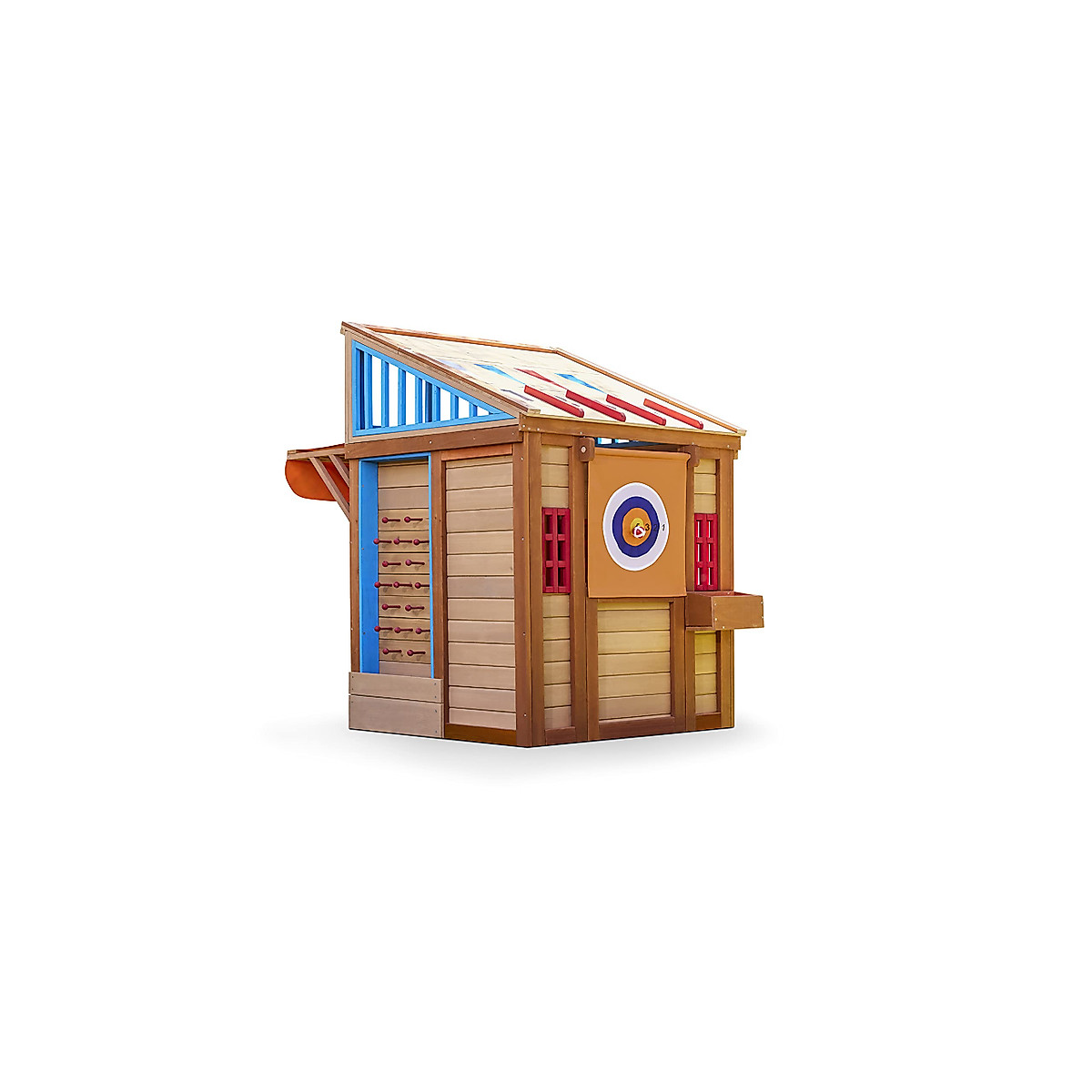 Little Tikes Real Wood Adventures 5-in-1 Game House, Outdoor Wood Game Playhouse for All Kids, Boys and Girls Ages 3+
