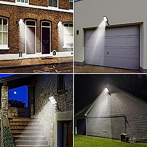 Solar Outdoor Lights, 4 Pack 279 Led Remote Control Wireless Led Solar Street Lights Outdoor, Ip65 Waterproof Motion Sensor Solar Security Wall Light with 3 Modes for Garden, Street, Yard, Garage