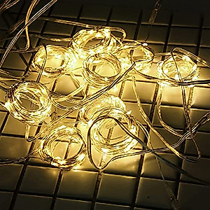 hyrion Warm White Curtain String Light + White LED Curtain Light