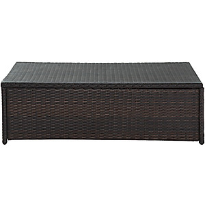 Crosley Furniture Palm Harbor All Weather Rattan Wicker Outdoor Coffee Table for Patio, Deck, Porch, Brown
