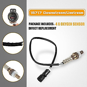 O2 Oxygen Sensor 15717 Downstream Upstream Compatible with 1990-2014 Ford F150 F250 F350 Ranger Escape Explorer Lincoln Mazda Mercury Replaces 15716 15718 Set of 4