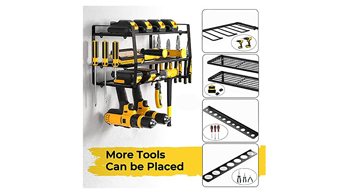 3 Layers Power Tool Organizer, Garage Tool Organizers and Storage ...