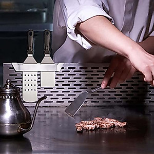 Stainless Steel Griddle Spatula Holder，Grill Barbecue Tool Rack，BBQ Spatula Rack for Blackstone Camp Chef Flat Top Griddle and Other Grill Griddles(1 Pack)